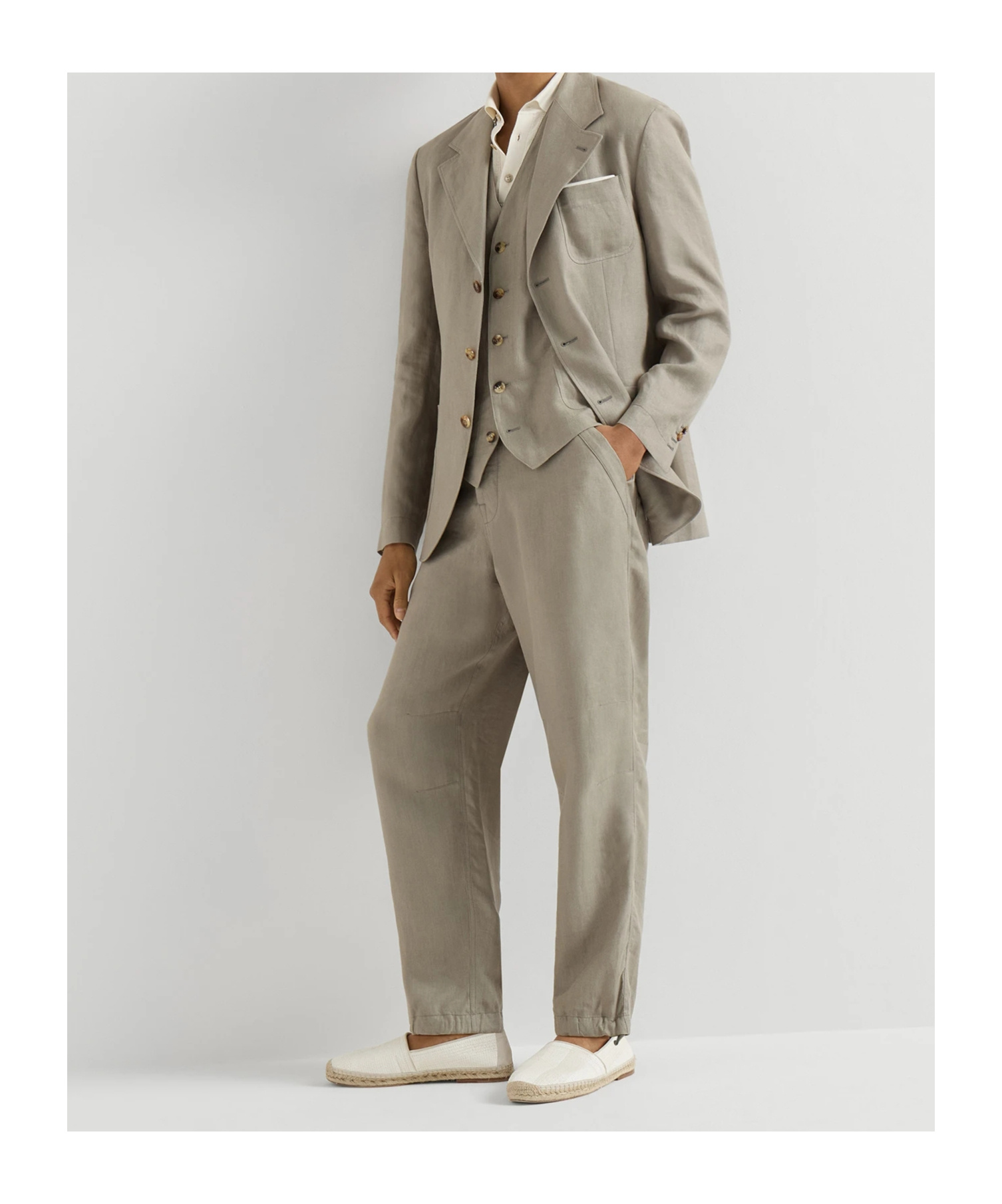 BRUNELLO CUCINELLI Techno Raffia And Suede Espadrilles With Piping
